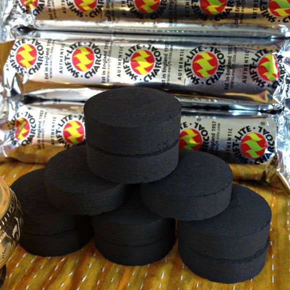 burning charcoal tablets